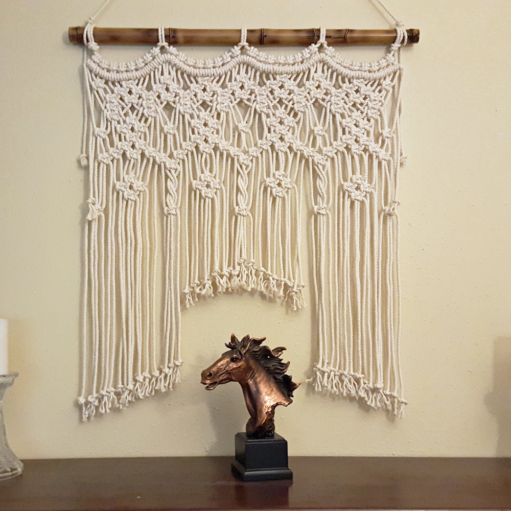 Gran Macrame pared colgante pared arte ventana cortina | Etsy