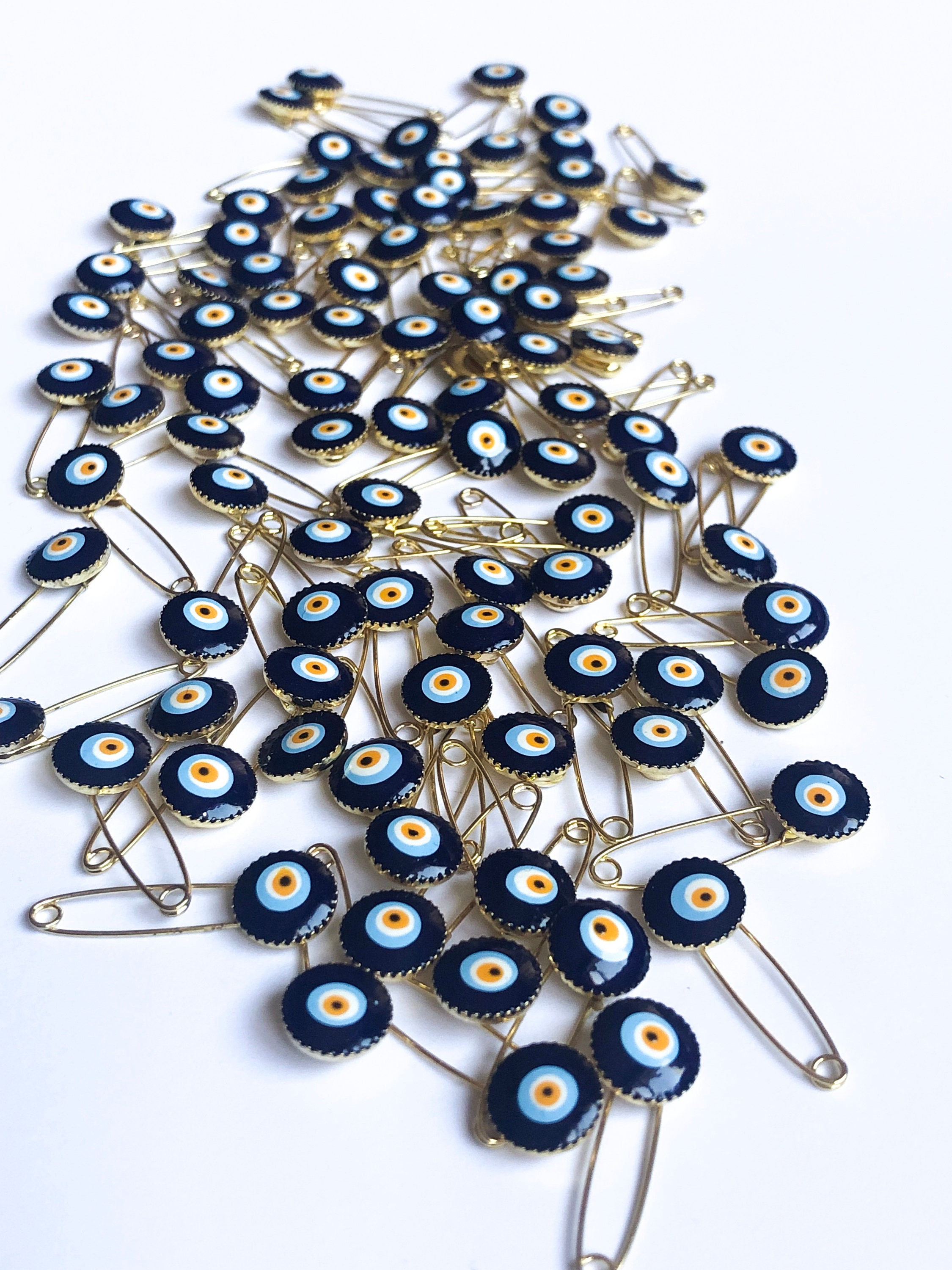 10 pcs evil eye safety pin baby shower gifts protection for | Etsy