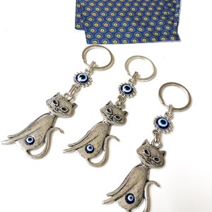 Evil Eye Keychain, Cat Keychain, Evil Eye Cat Key Chain, Good Luck ...