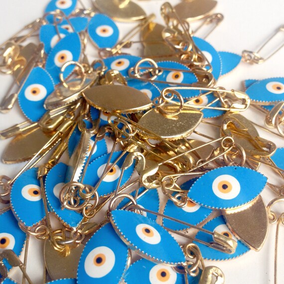Evil eye safety pin 10pcs baby boy gift pin baby shower | Etsy