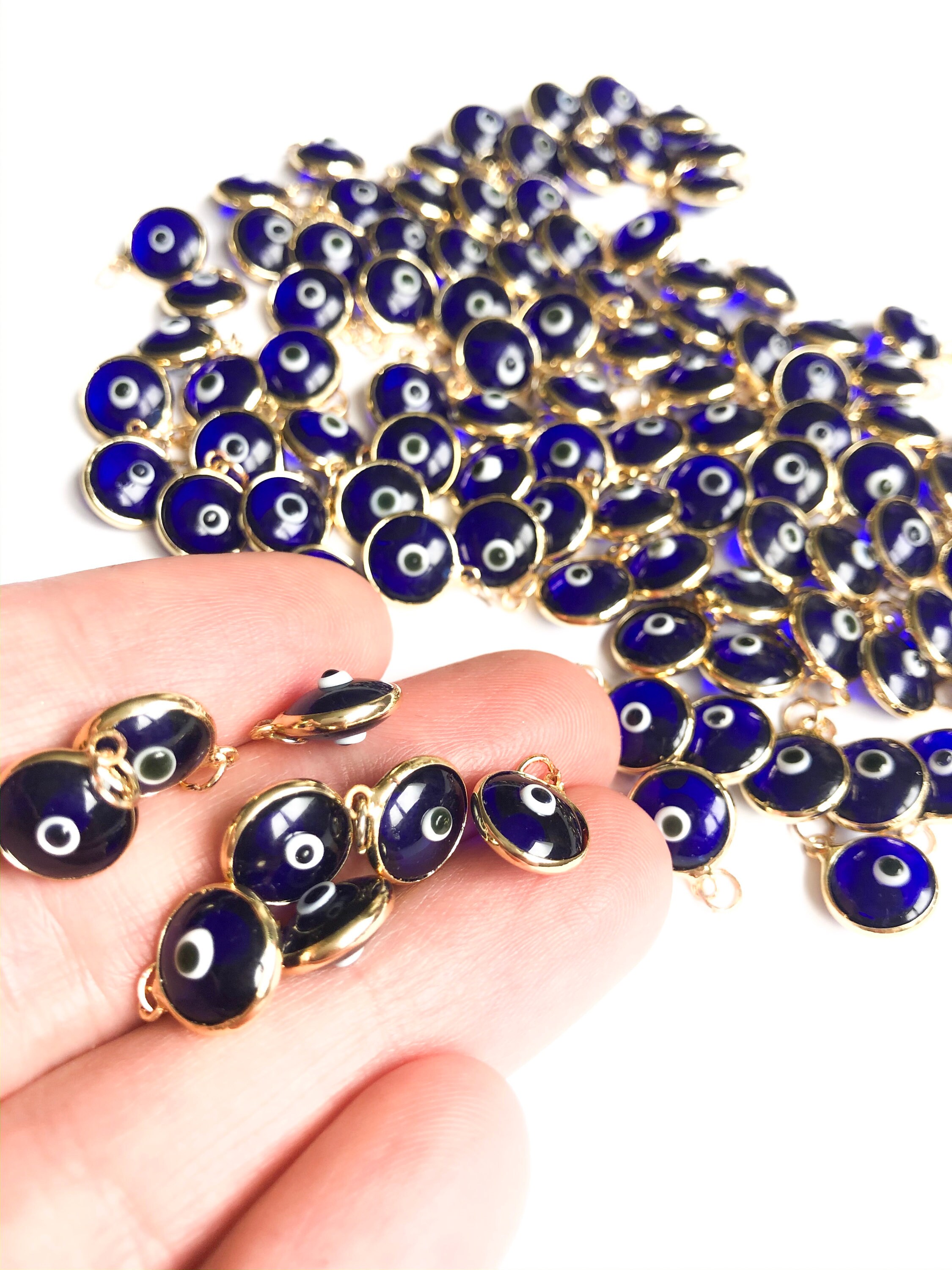 Evil eye charm navy blue evil eye charm evil eye pendants | Etsy