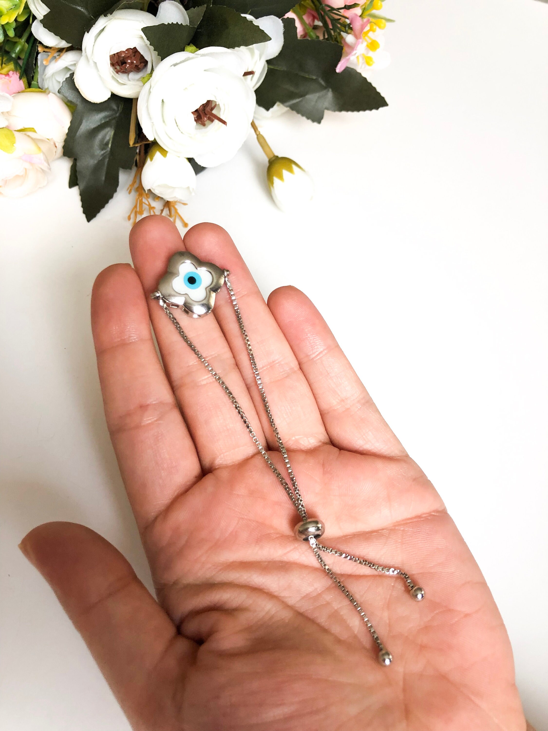 Evil Eye Clover Bracelet Four Leaf Clover Bracelet Evil Eye - Etsy