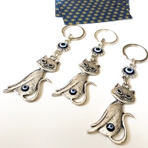 Evil Eye Keychain, Cat Keychain, Evil Eye Cat Key Chain, Good Luck ...