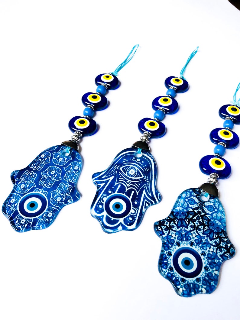 Hamsa Wall Decor Hamsa Mosaic Wall Hanging Blue Hamsa Evil - Etsy