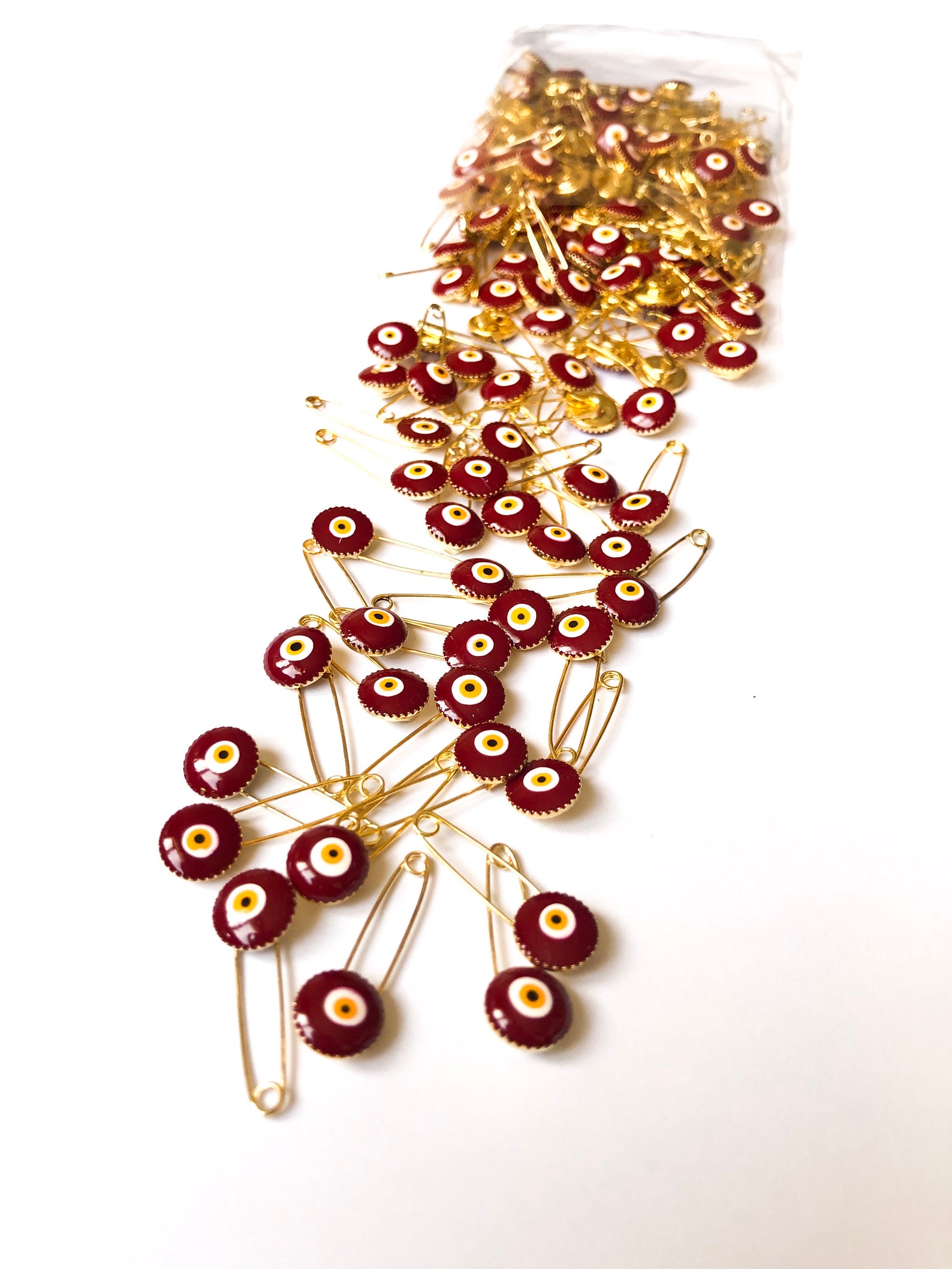 10pcs evil eye pin gold plated evil eye pin protection for | Etsy