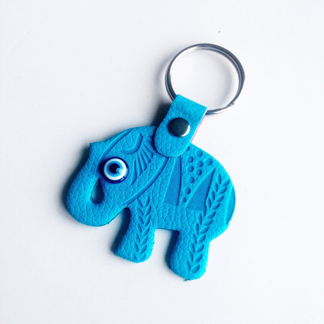 Elephant Keychain Evil Eye Keychain Yoga Keychain Boho - Etsy