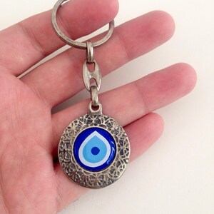 Evil Eye Keychain Glass Evil Eye Beads Nazar Keychain Evil - Etsy