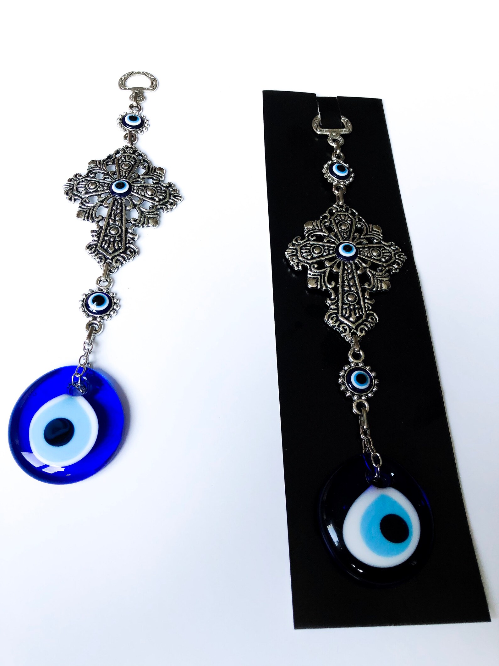 Evil Eye Wall Hanging Cross Wall Decor Greek Evil Eye Wall | Etsy