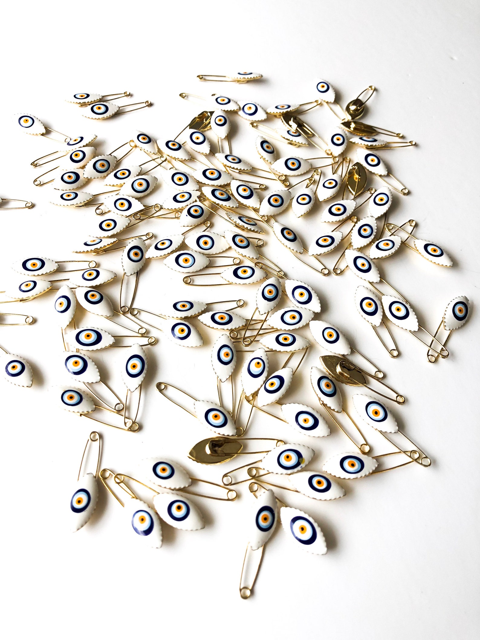 10pcs Evil Eye Safety Pins Gold Stroller Charm Protection - Etsy