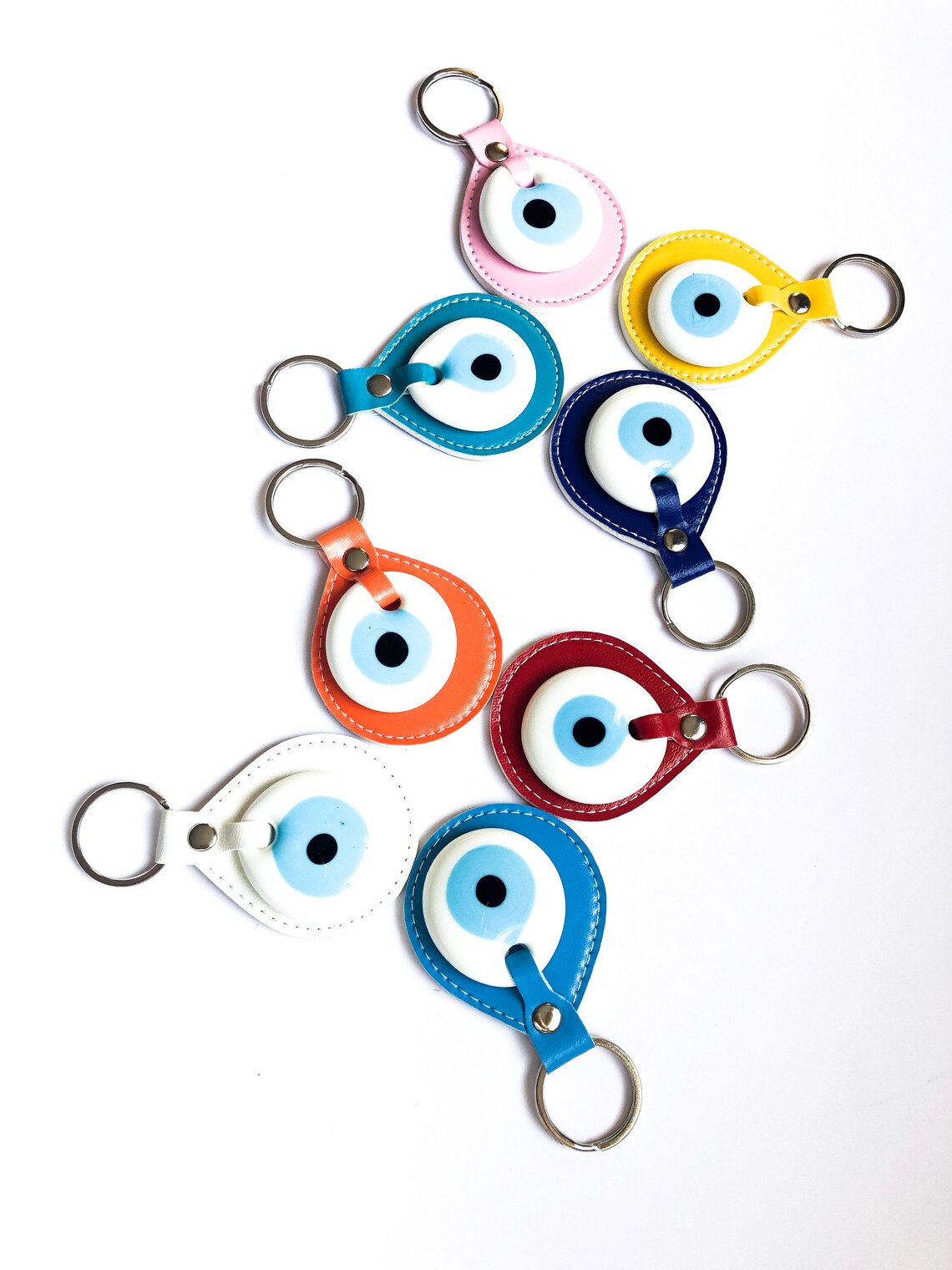 Evil Eye Keychain Leather Keychain for Women Colorful - Etsy