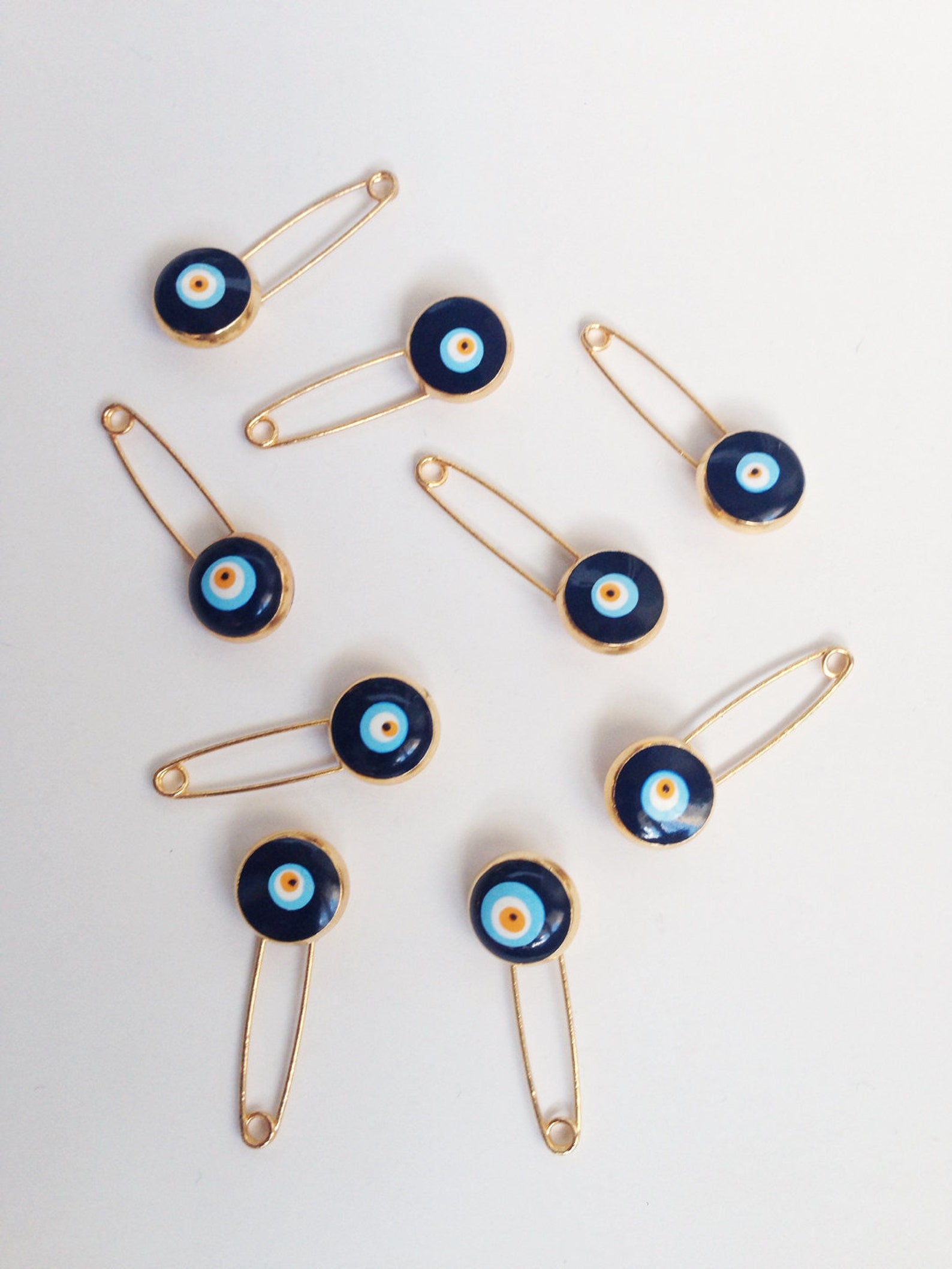 Evil Eye Safety Pin 25pcs Protection for Baby Gold Plated - Etsy