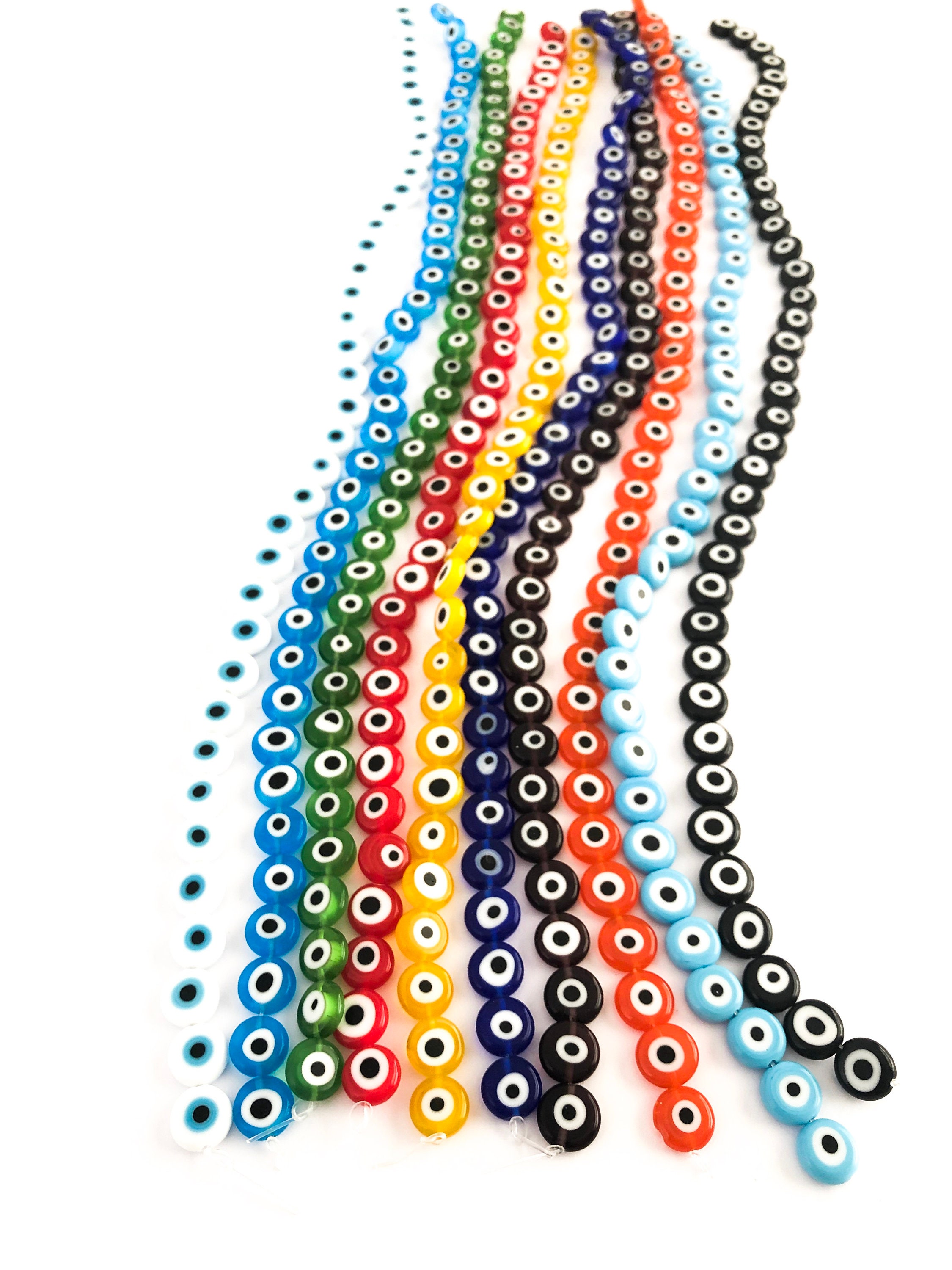 Evil Eye Beads 10mm for Necklace Bracelet Flat Evil Eye | Etsy