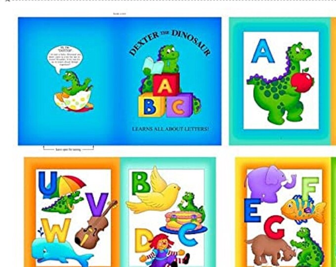 Dexter the Dinosaur Learns All About Abc's Soft Book Fabric Panel ...