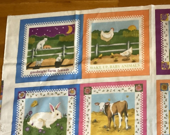Goodnight Farm Friends Fabric Book Panel Animals Children's Fabric Soft ...