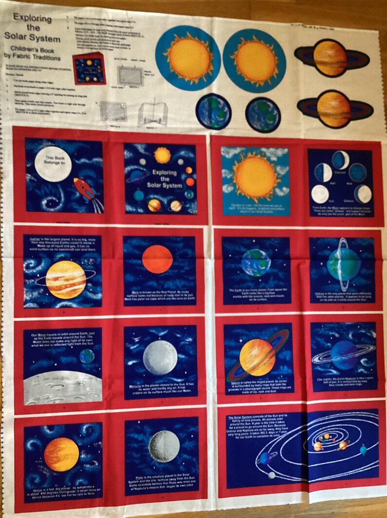 Exploring the Solar System Soft Book Fabric Panel Educational Storybook Gift Washable Book Learn ...