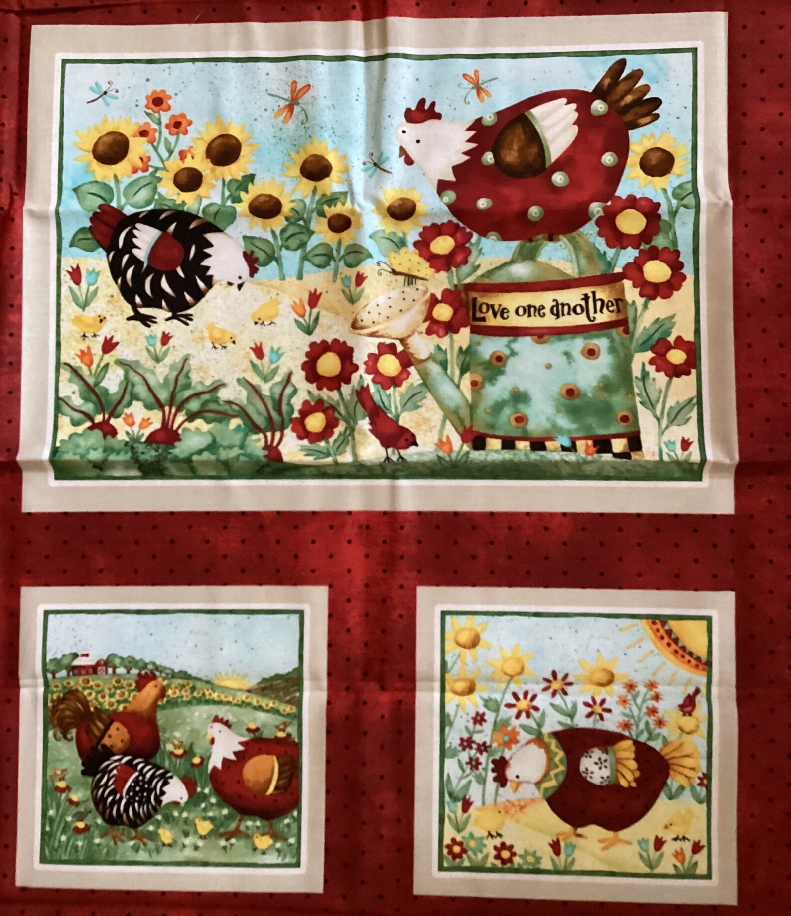 All Cooped up Fabric Panel by Debi Hron for Henry Glass Chicken Fabric ...