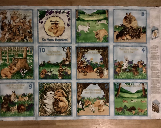 Where Can They Be, so Many Bunnies Soft Book Fabric Panel Storybook ...