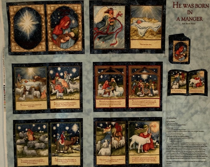 He Was Born in a Manger Book Panel Childrens Fabric Soft Book - Etsy