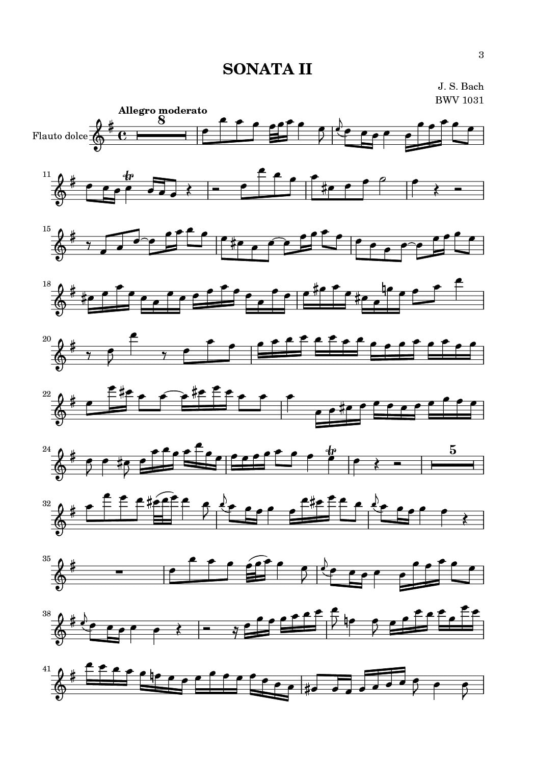 Recorder Play-along Bach, J. S. Sonata for Recorder and Harpsichord ...