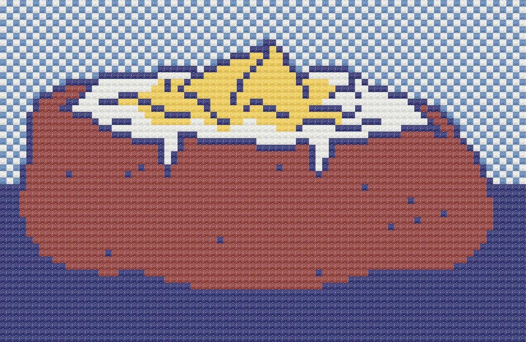 Baked Potato Cross Stitch Pattern PDF Instant Download - Etsy