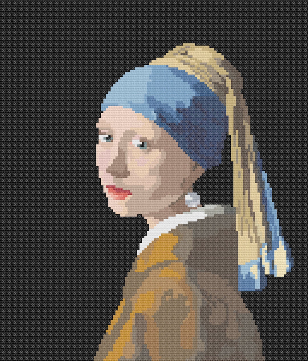 Girl With a Pearl Earring Cross Stitch Pattern Instant PDF Download - Etsy