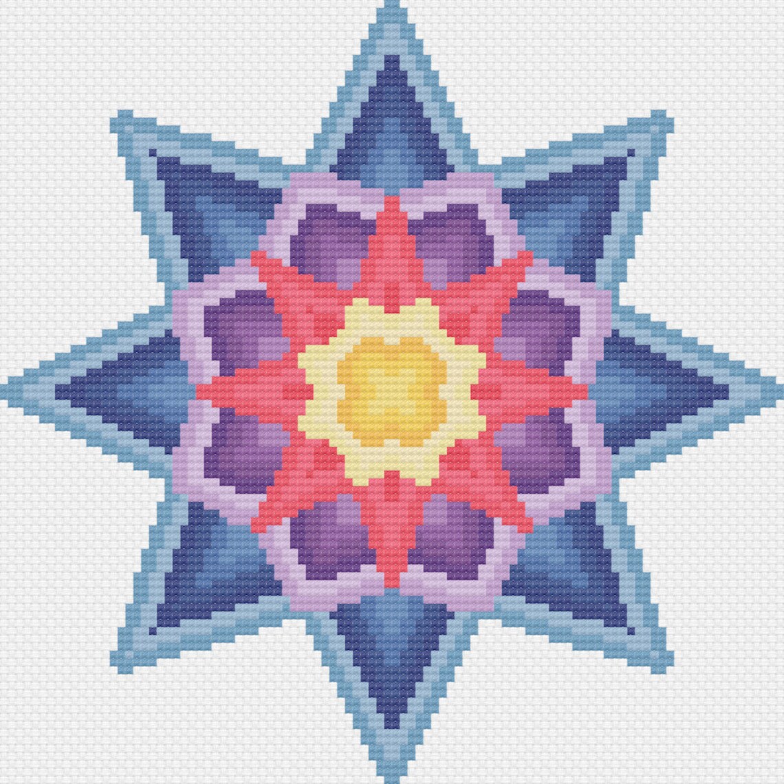 8 Point Star Cross Stitch Pattern - Instant PDF Download - Etsy