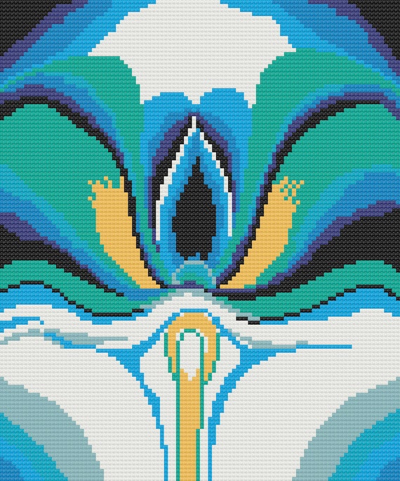 Blue Flower Cross Stitch Pattern Instant PDF Download | Etsy