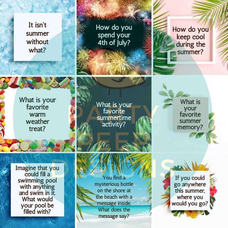 Social Media 30 Interactive Posts - Summer Edition - Etsy