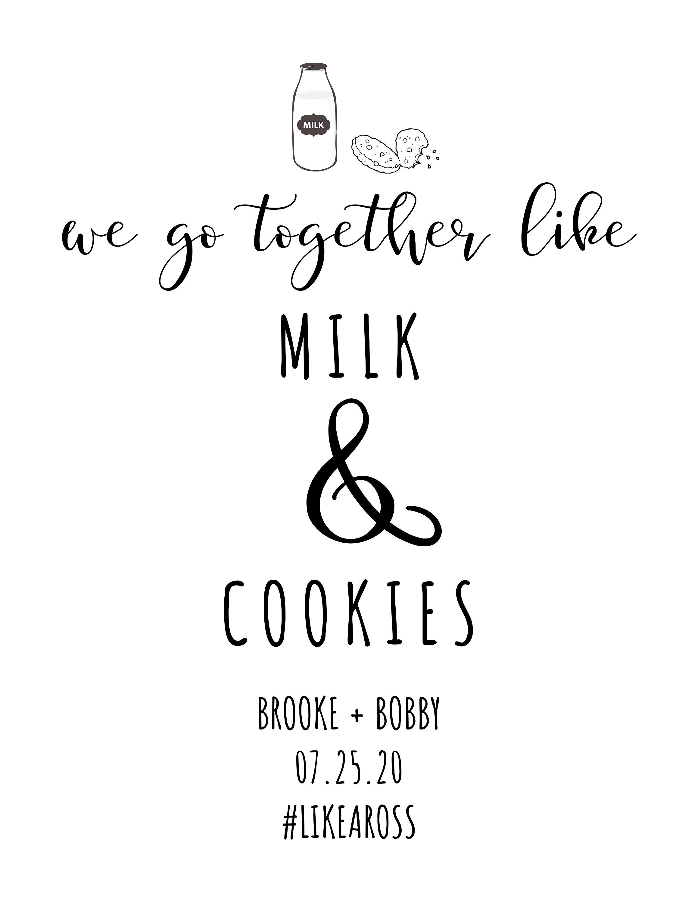 We Go Together Like Milk and Cookies Wedding Sign - Etsy
