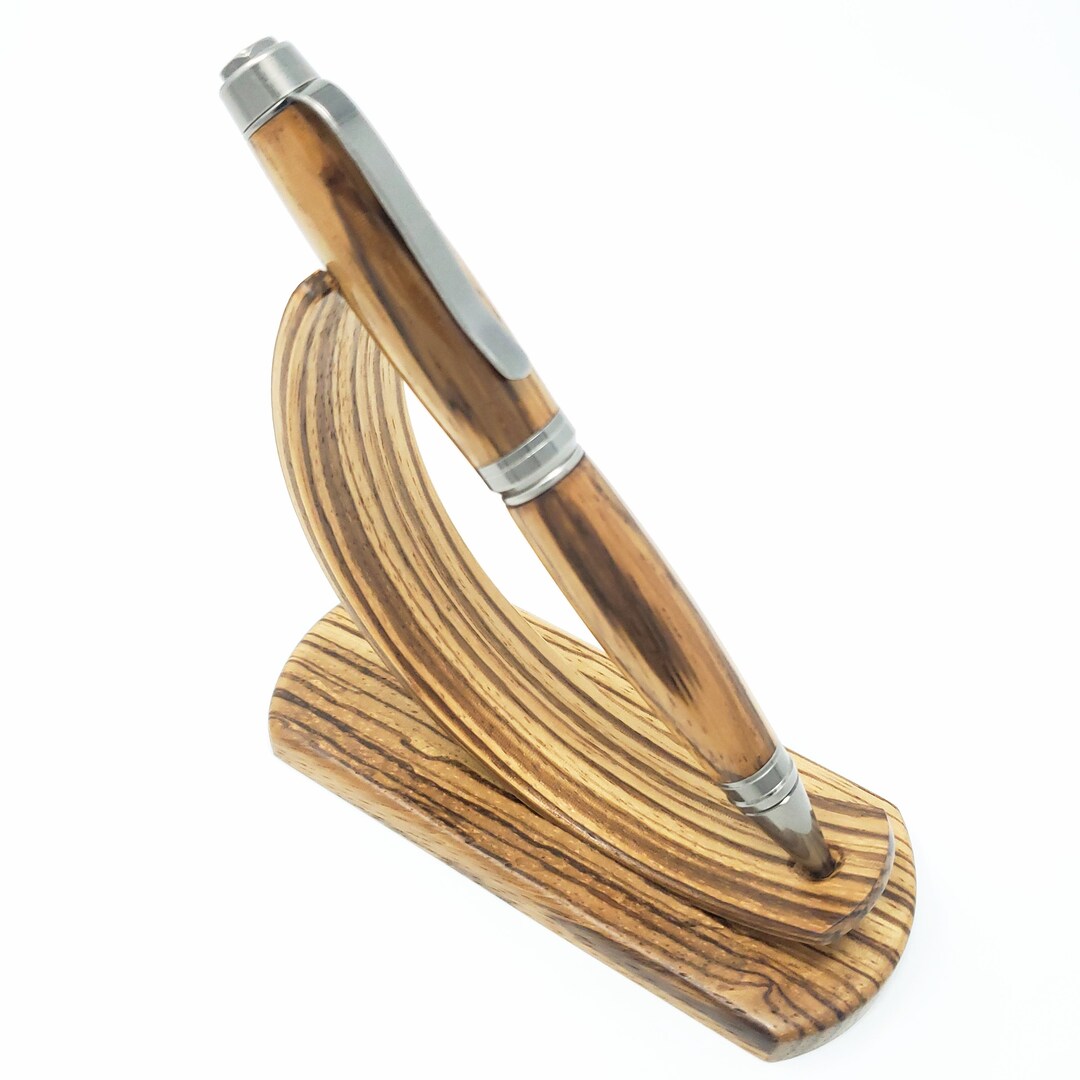 Handcrafted Zebrawood Pen Display Stand - Exotic Wood - Etsy
