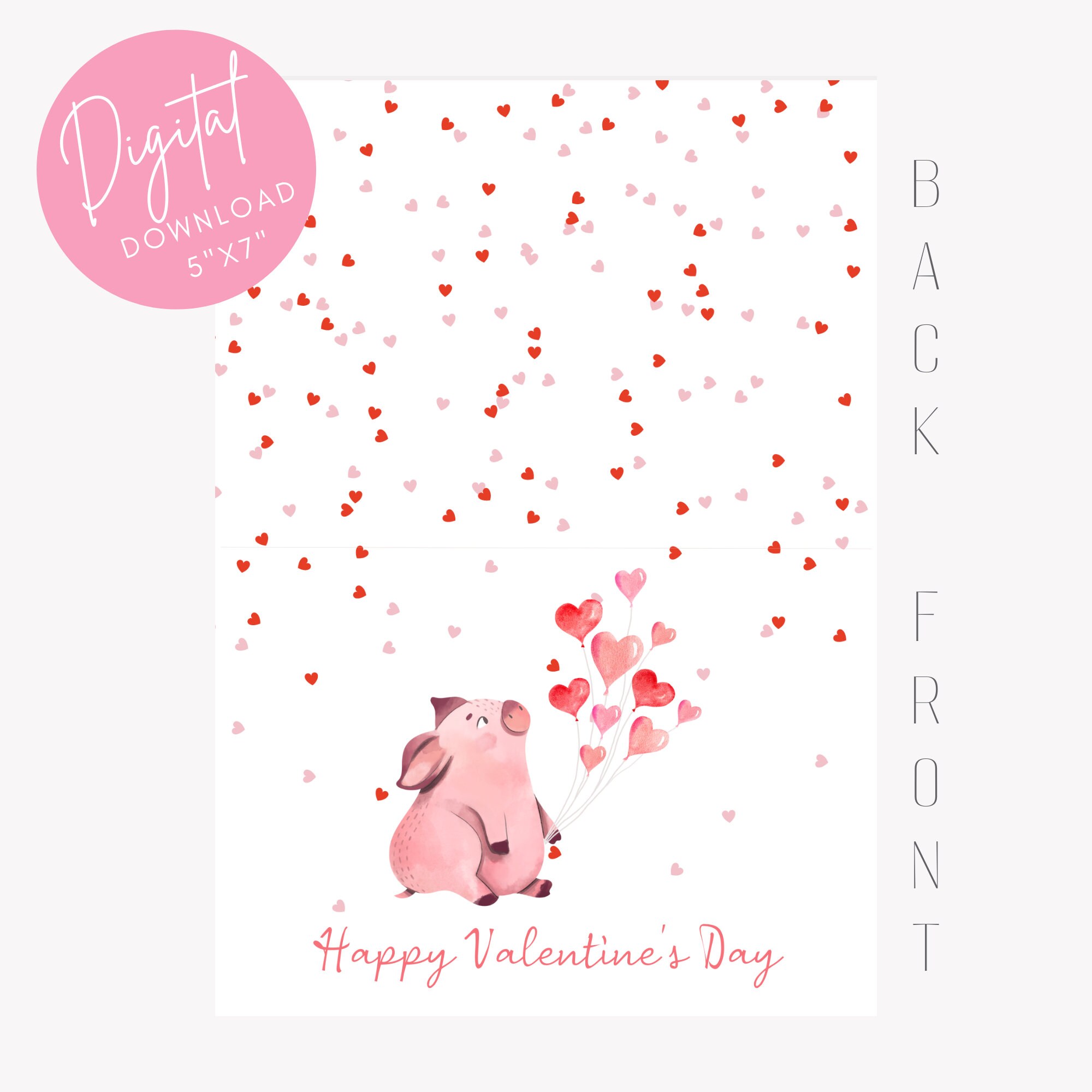 Holiday & Seasonal Cards Paper Print at home Cute Pig Watercolor ...