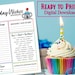 PRINTABLE Birthday Wishes Questionnaire, Wish List, Favorites List ...