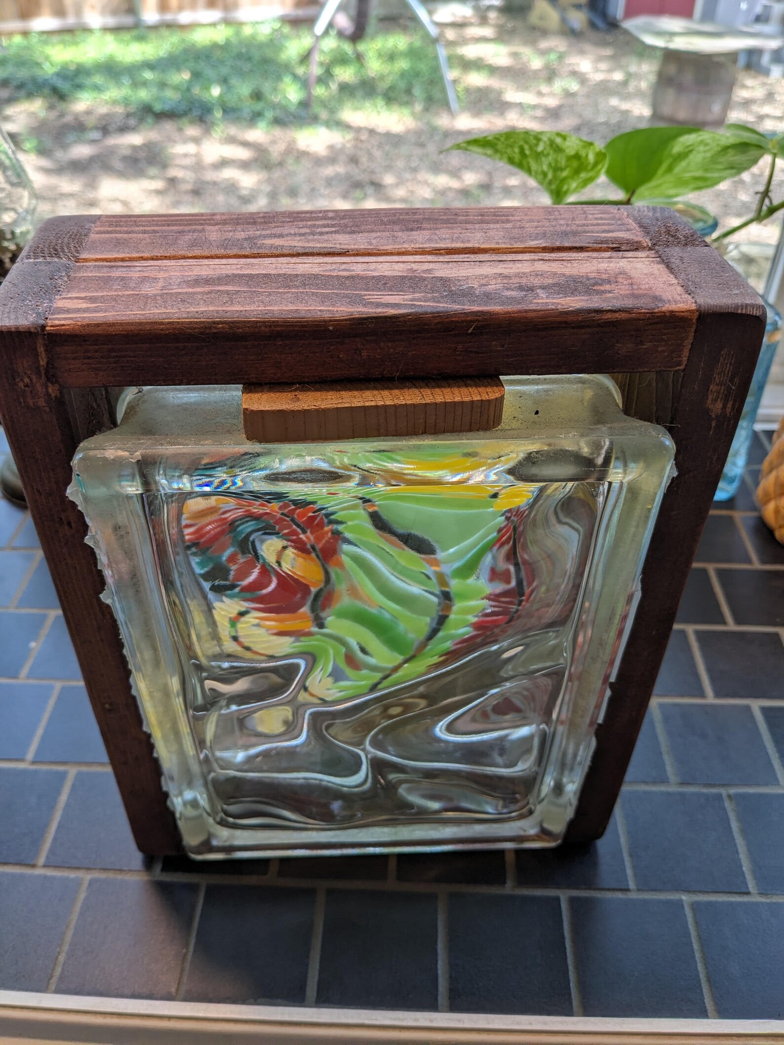 Mosaic Fern Leaves, Glass Block, Framed - Etsy