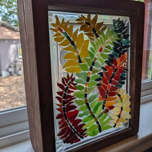 Mosaic Fern Leaves, Glass Block, Framed - Etsy