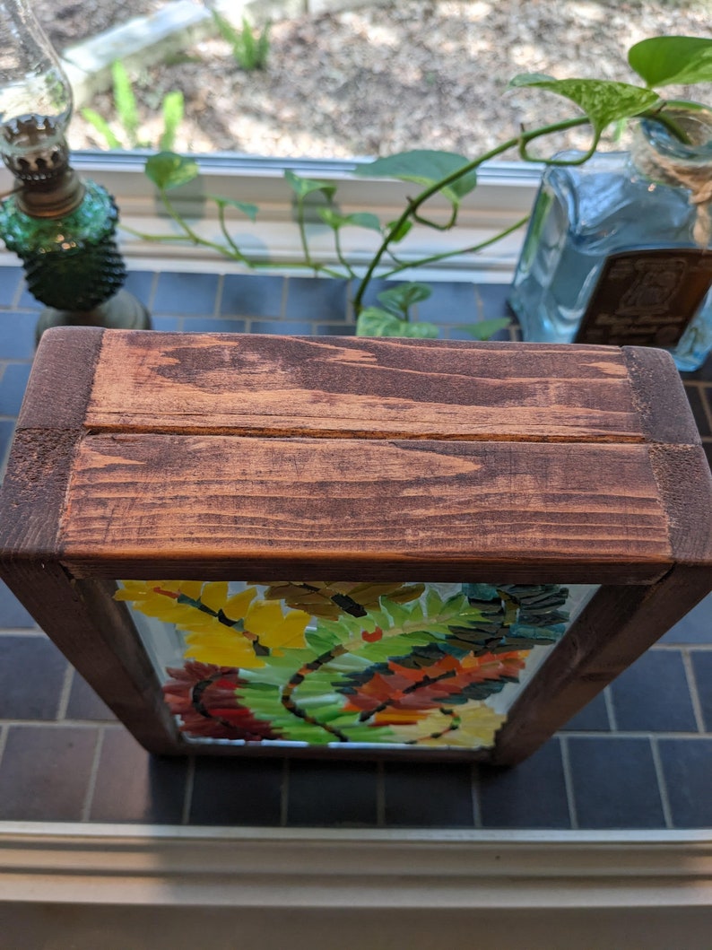 Mosaic Fern Leaves, Glass Block, Framed - Etsy