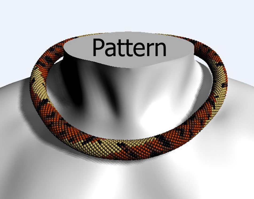Beading Pattern "tiger", Bead Crochet Pattern, Brown Seed Bead Necklace ...