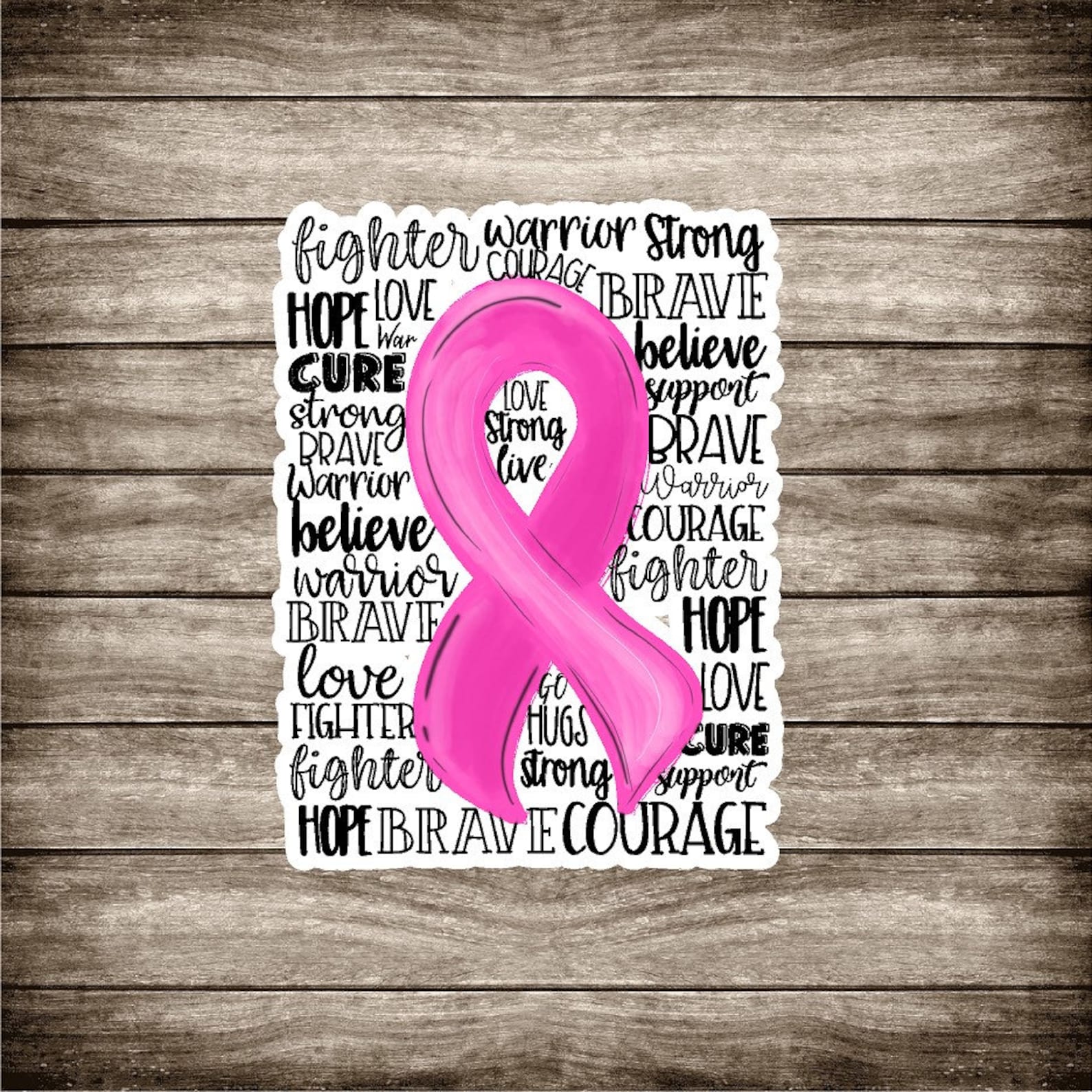 Sticker Decal Pink Ribbon Ruby Lou Breast Cancer Cancer - Etsy