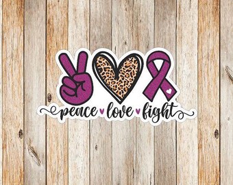 Sticker Decal Lupus Warrior Hand Drawn Cheetah Purple Rainbow | Etsy