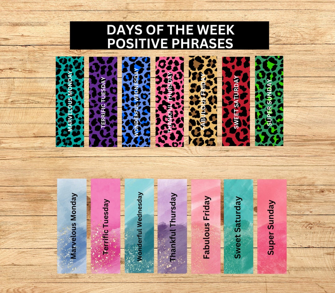 Pen Wraps Days of the Week, Papermate INKJOY Gel Pen Wraps, BIC Clic ...