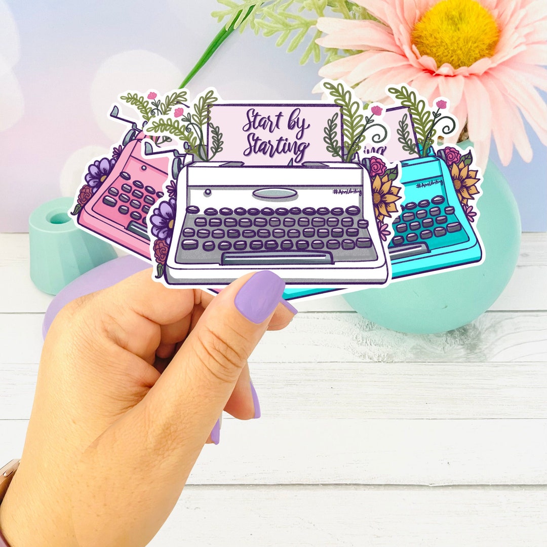 Start by Starting, Typewriter Die Cut, Writing Sticker, Authortube ...