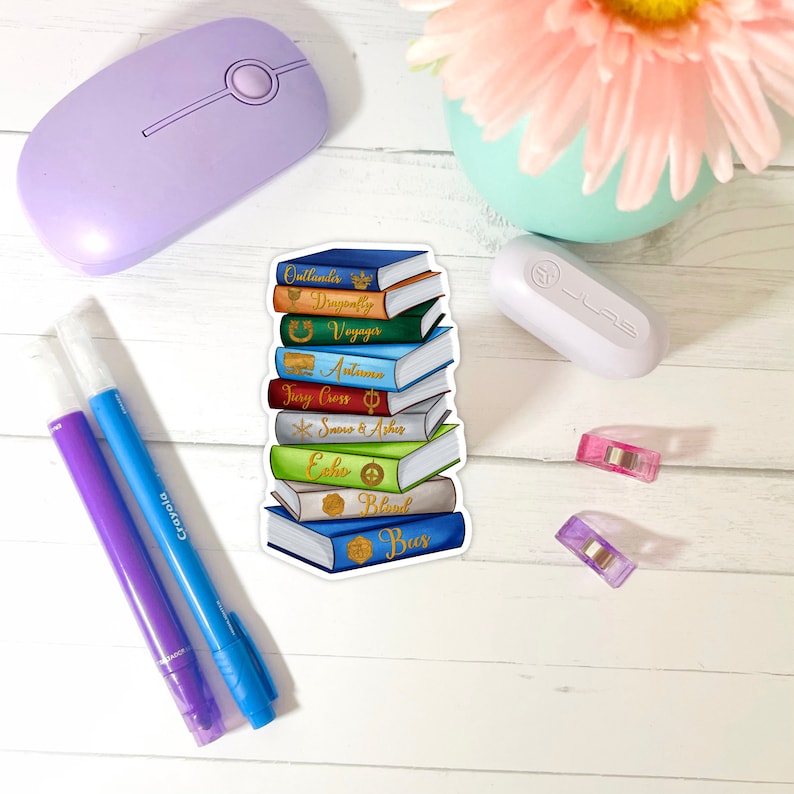 Outlander Book Stack Sticker Outlander Bookish Sticker - Etsy