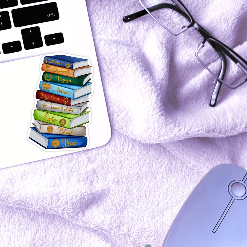 Outlander Book Stack Sticker Outlander Bookish Sticker - Etsy