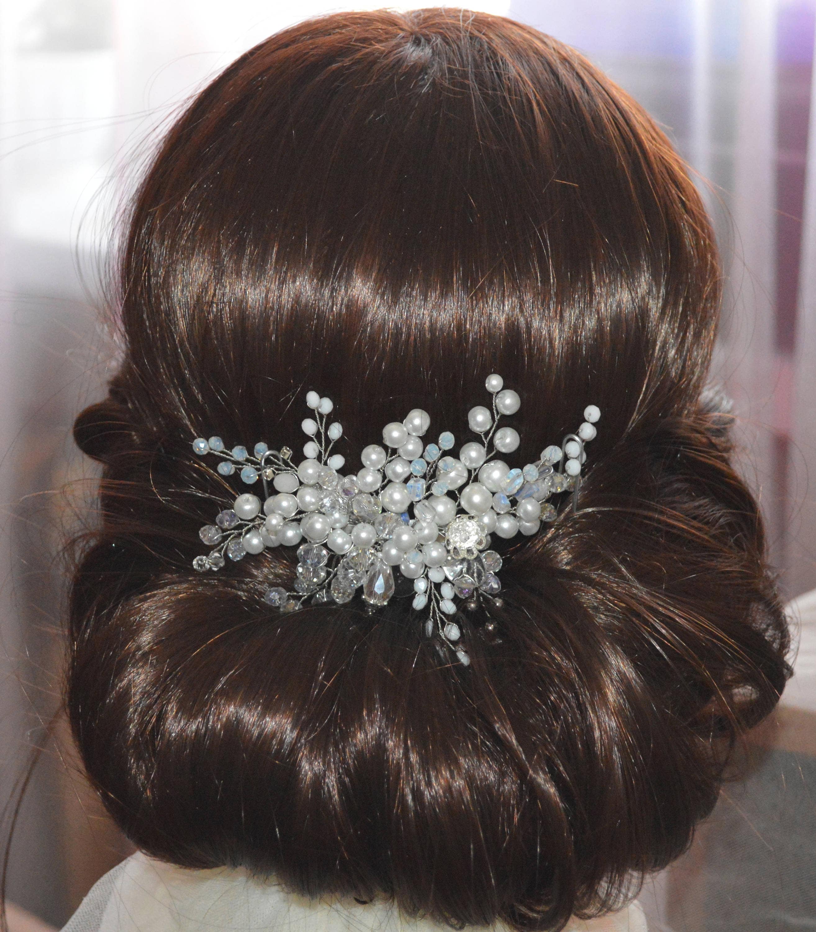 Wedding hair comb Bridal Hair Accessory Crystal Hair Swag | Etsy