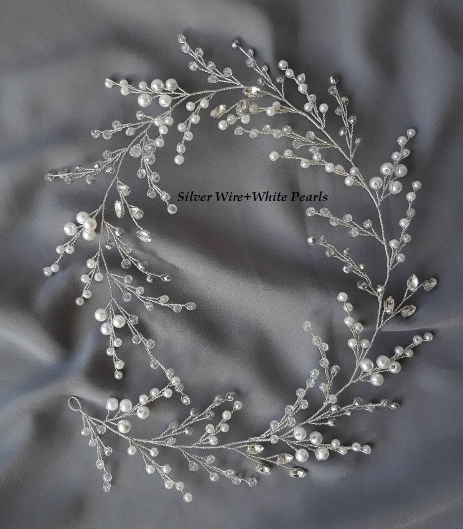 Long Hair Vine Bridal Crown Bridal Hair Vine Pearl Hair Vine | Etsy