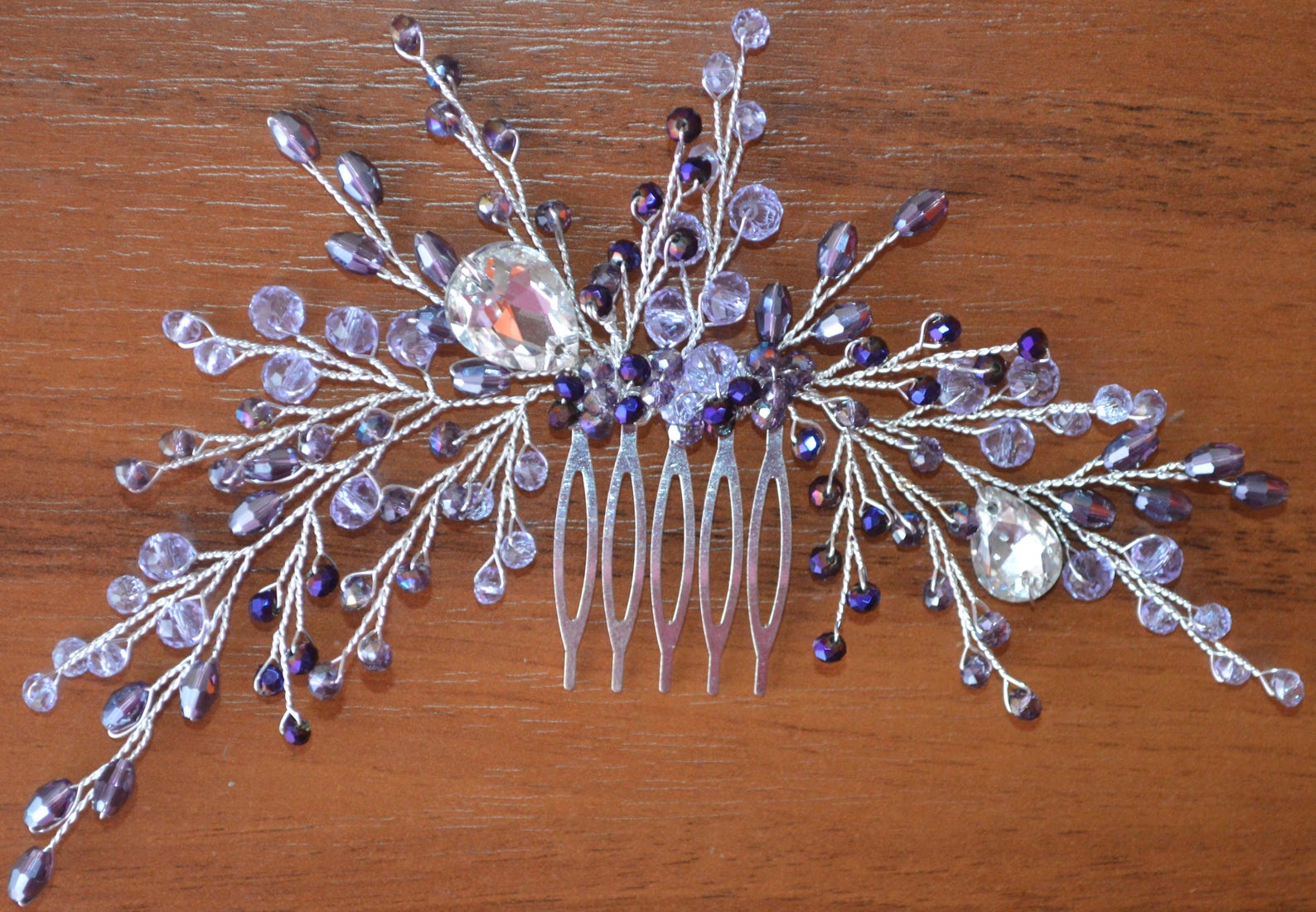 Purple Hair Comb Lilac Rhinestone Hair Comb Purple Wedding - Etsy