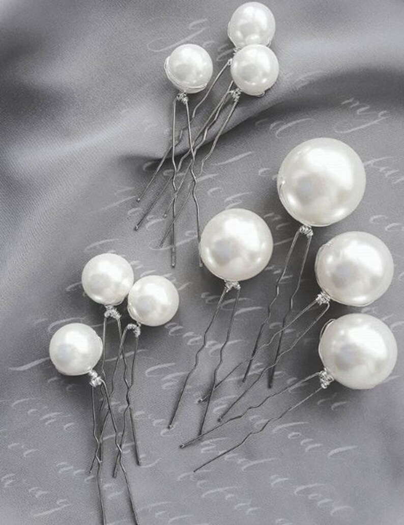 Pearl Hair Pins Set Of 5 Bridal Ivory Bobby Hair Pins Etsy