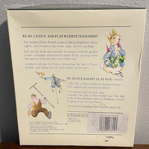 1990 Eden Toys Miniature Peter Rabbit Stuffed Toy, Cassette, and Book ...
