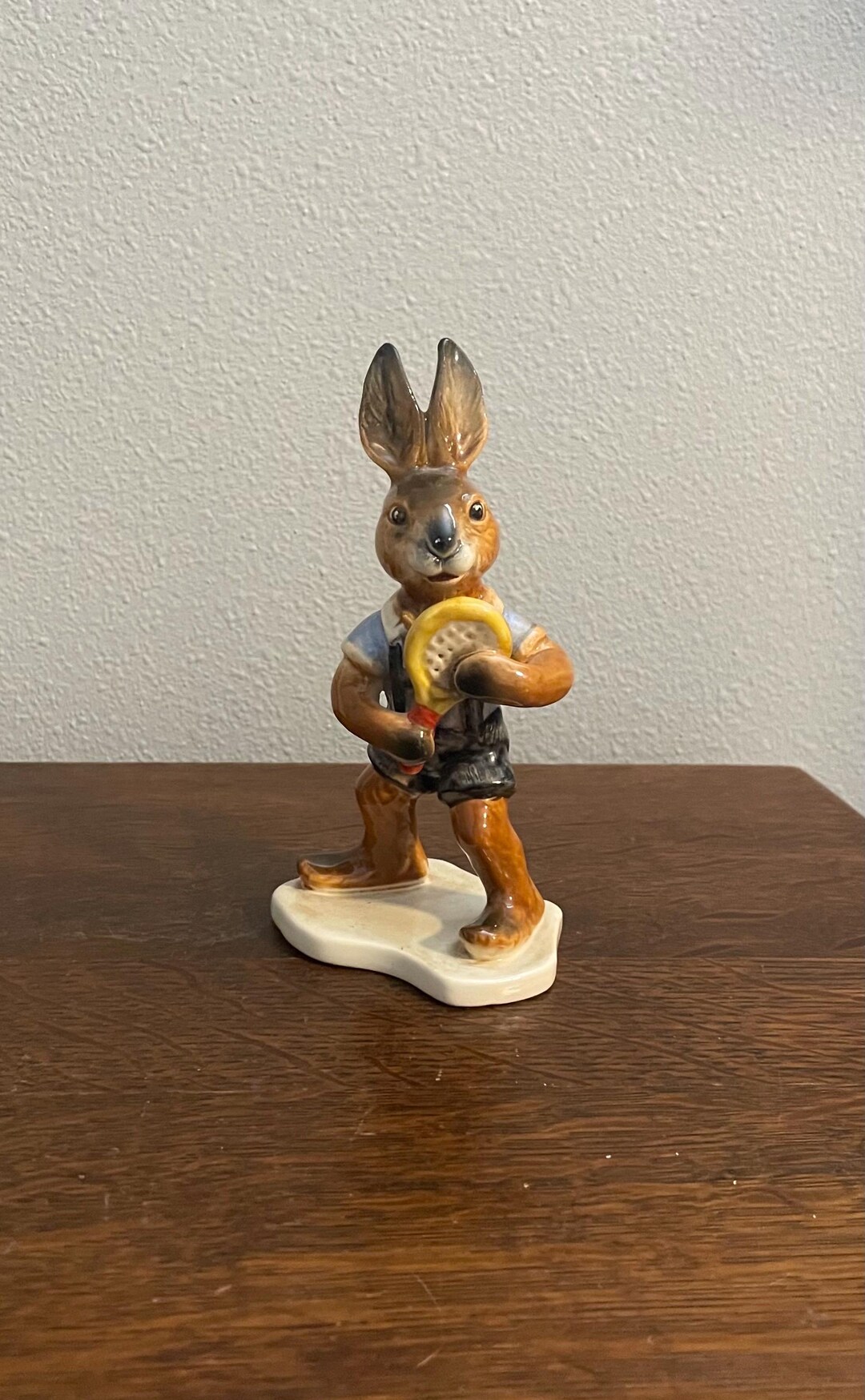 1980’s Goebel Bavarian Bunnies Tennis Player Figurine- Vintage Goebel ...