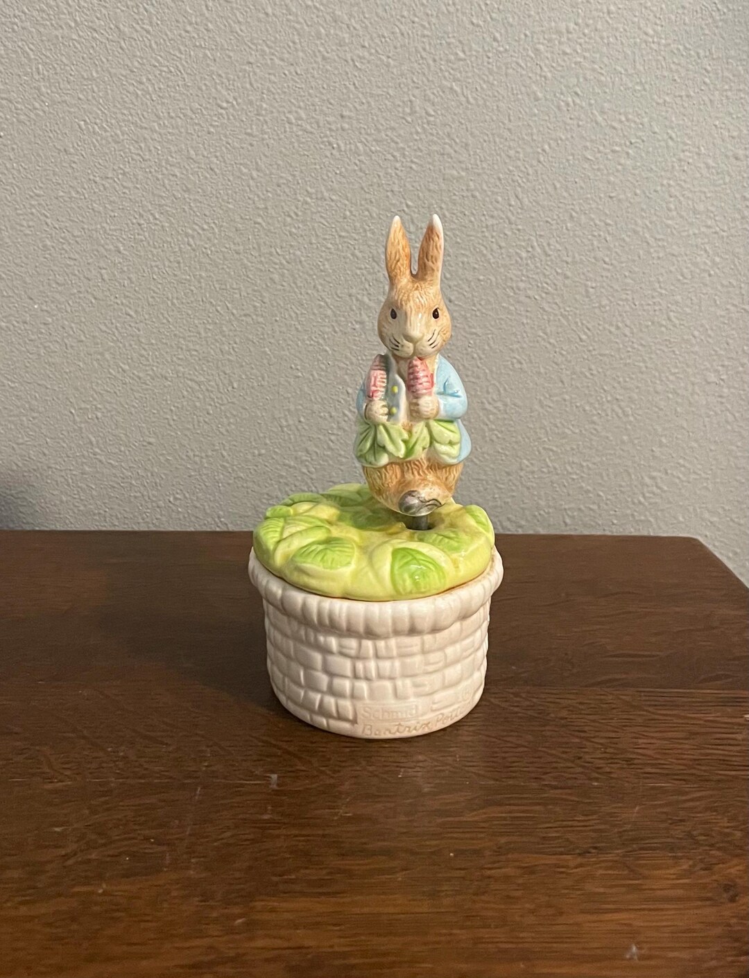 1989 Schmid Beatrix Potter Peter Rabbit Music Box Vintage Porcelain ...