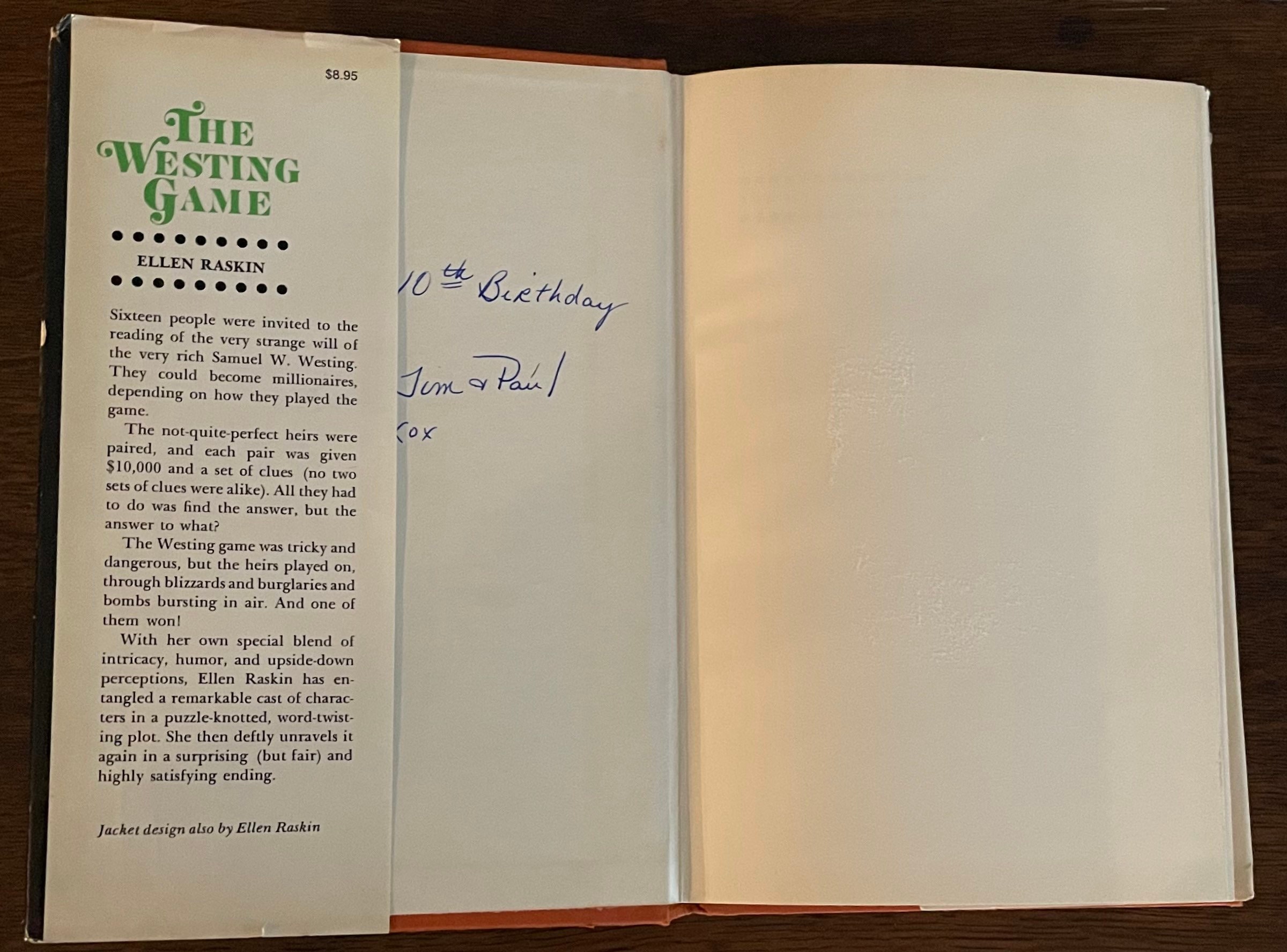 1978 First Edition Third Printing of The Westing Game by | Etsy